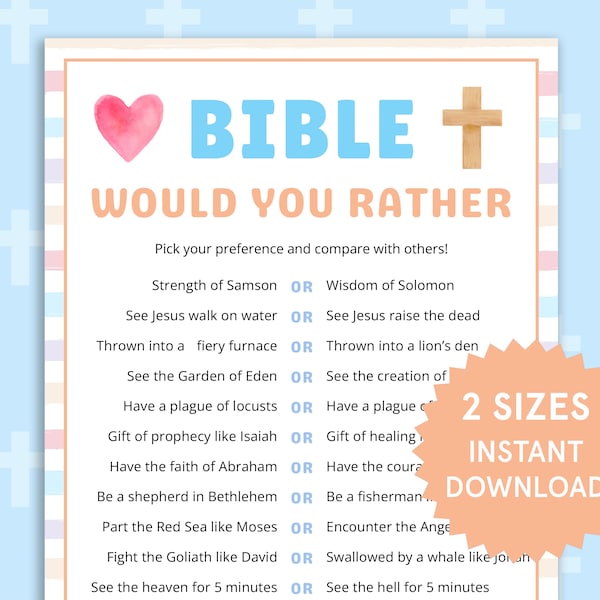 Bible Would You Rather - Etsy