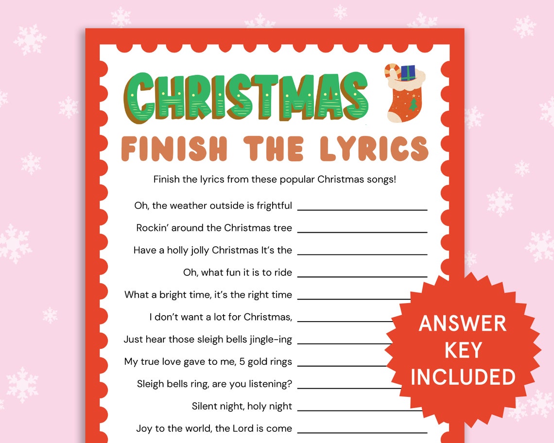 Christmas Finish the Lyrics | Christmas Songs Trivia Game | Christmas ...
