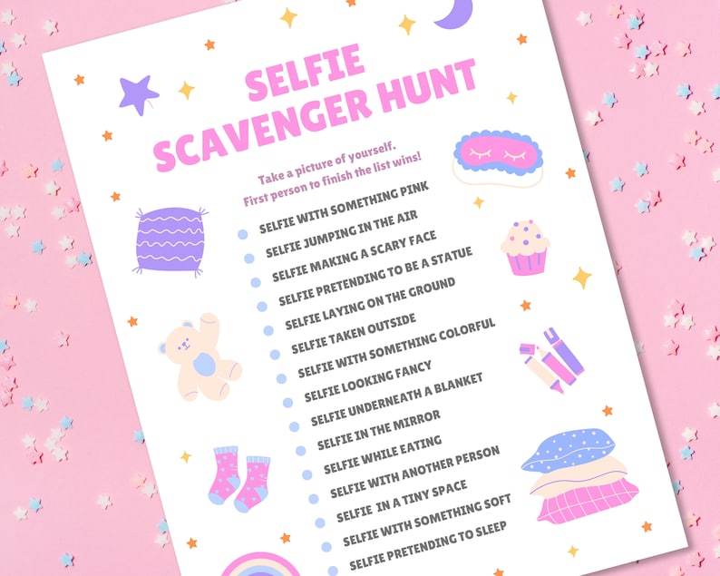 Selfie Scavenger Hunt | Slumber Party Games | Sleepover | Girls ...