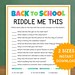 Back to School Riddle Me This Classroom Games Elementary Games Middle ...