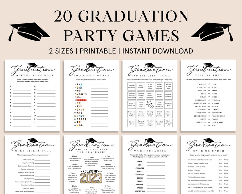 Graduation Party Game Bundle Graduation Games Class of - Etsy