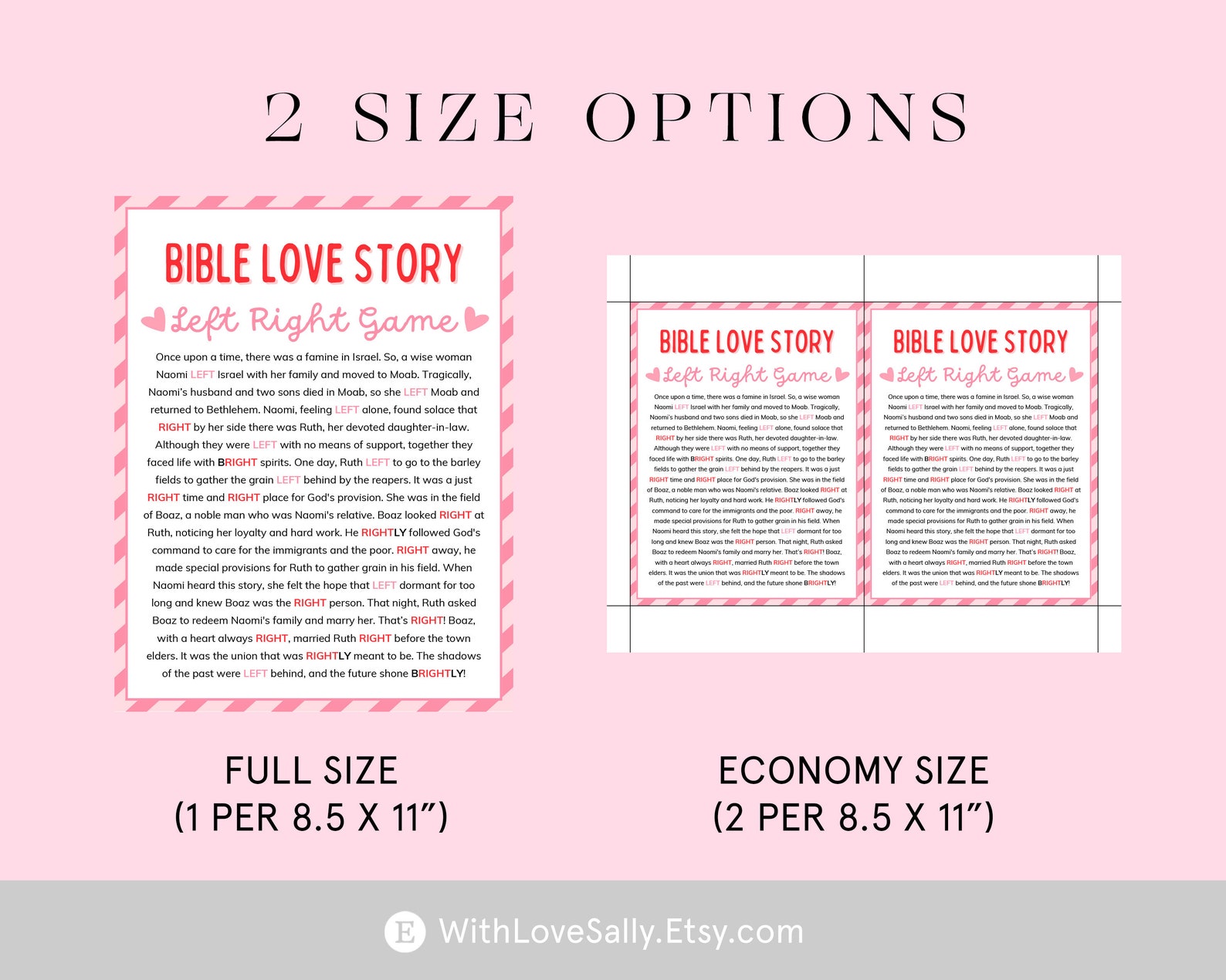 Bible Story Left Right Game Church Valentine Game Gift Exchange Game ...