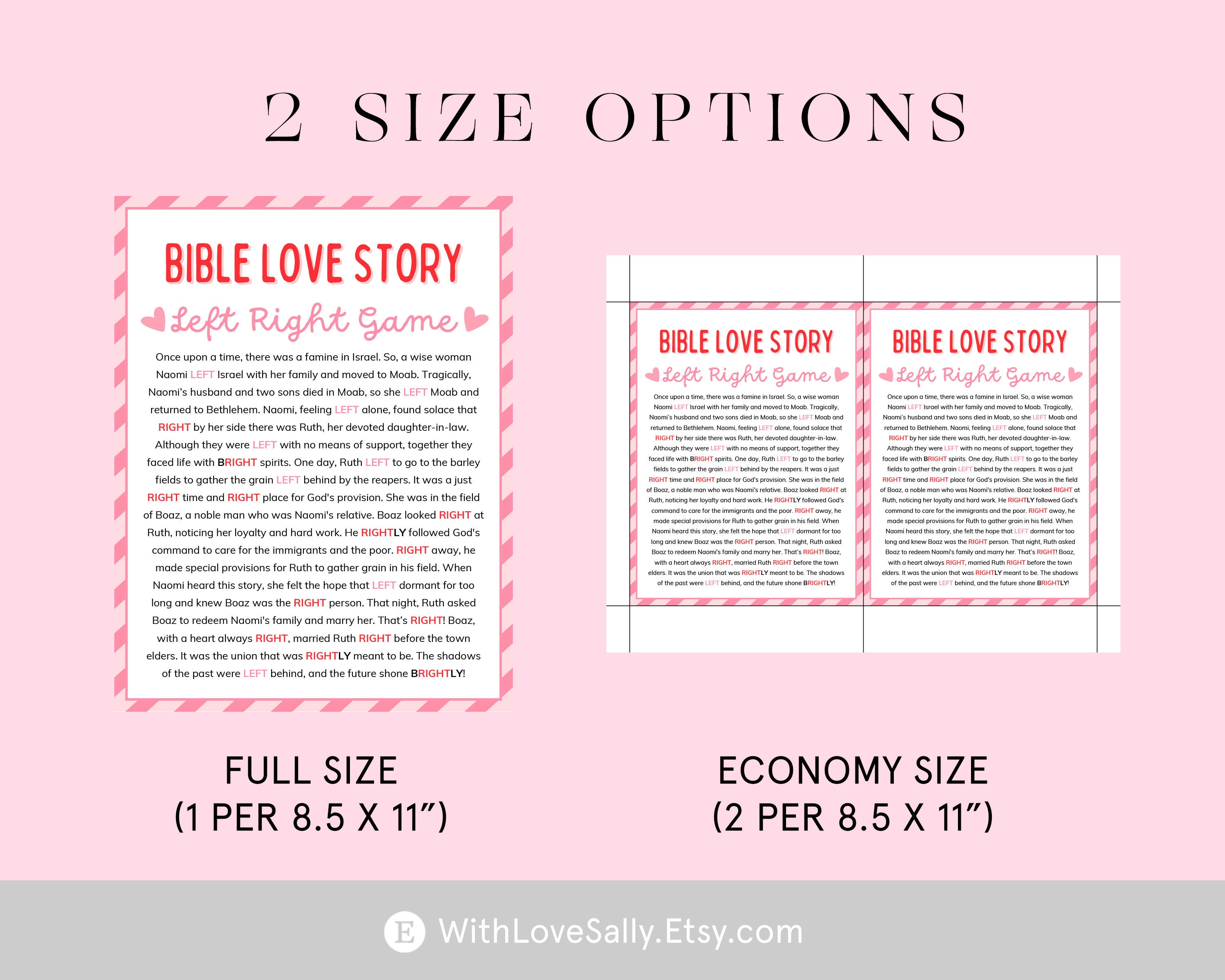 Bible Story Left Right Game Church Valentine Game Gift Exchange Game ...