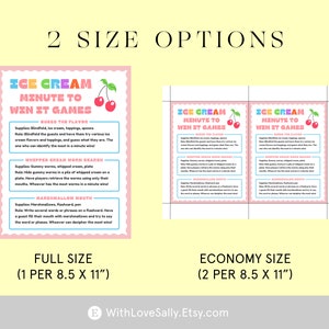 Ice Cream Minute to Win It Summer Activities for Kids Birthday Games ...