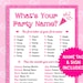Whats Your Party Name, Name Tags, Sign Pink Birthday Party Games for ...