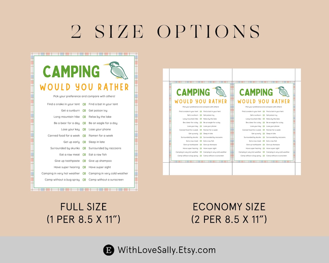 Camping Would You Rather Camping Games Camping Activities Kids Camping ...