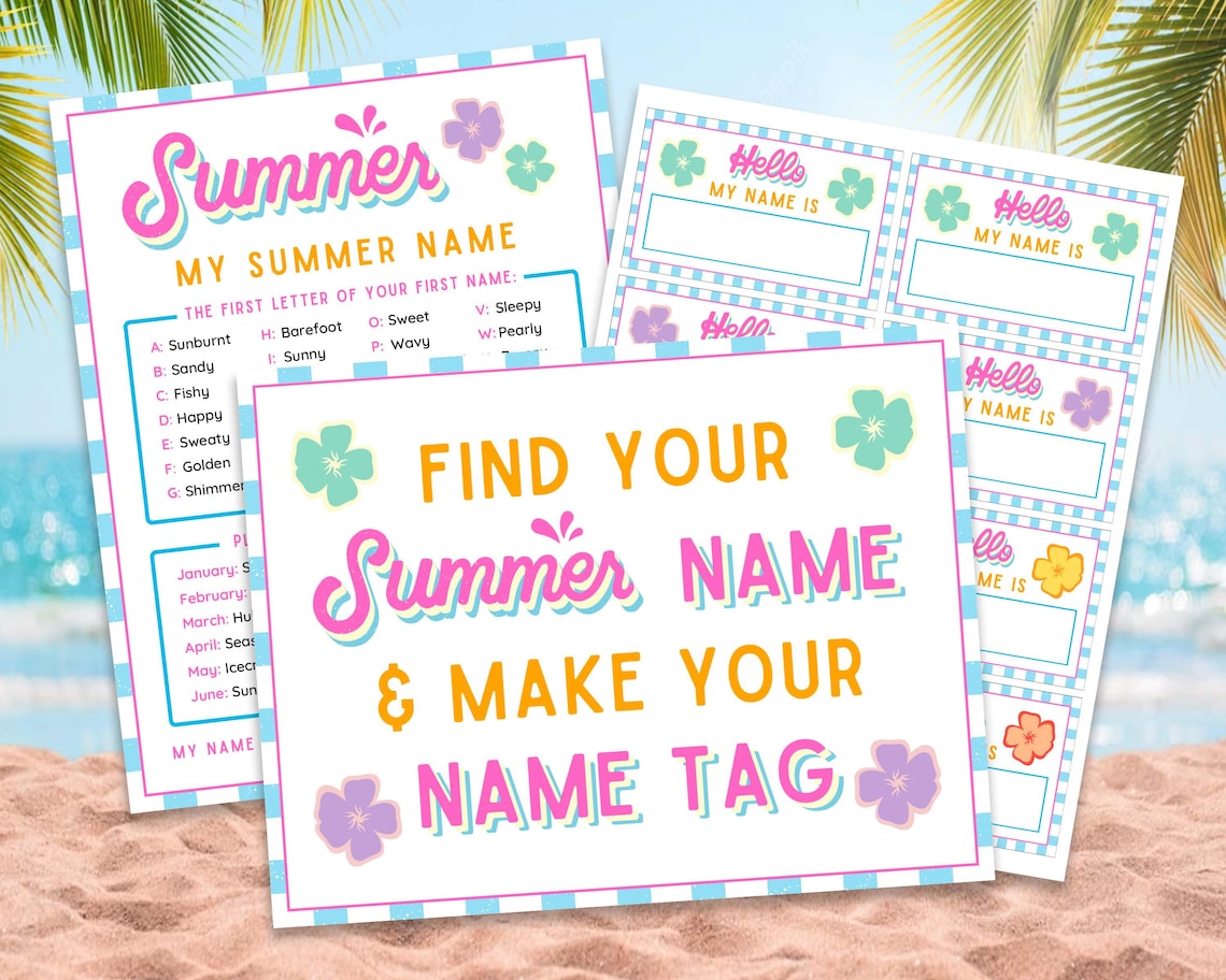 What's Your Summer Name Summer Games for Kids, Family Summer Games ...