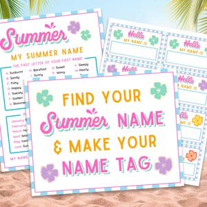 What's Your Summer Name Summer Games for Kids, Family Summer Games ...