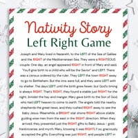 Bible Christmas Left Right Game | Nativity Story Prayer Printable for ...