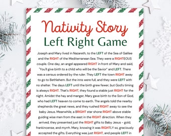 Printable Left Right Christmas Game Nativity Story Left Right Game Pass ...
