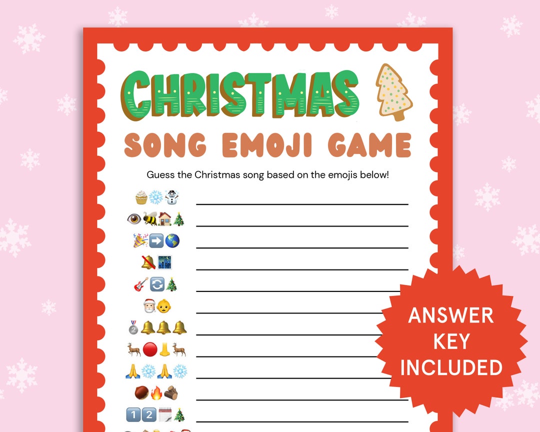 Christmas Songs Emoji Game Christmas Emoji Pictionary Printable ...
