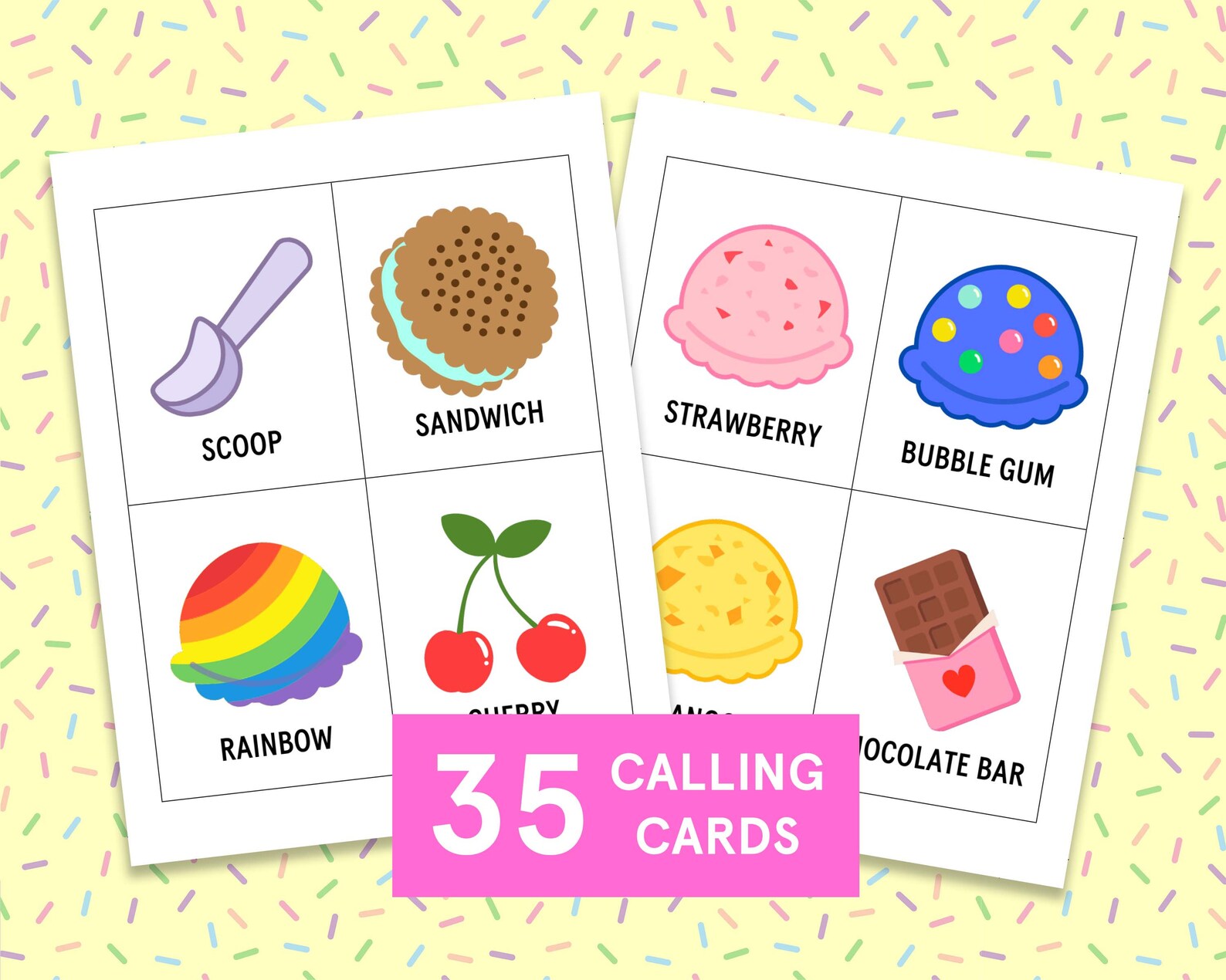 Ice Cream Bingo Cards Ice Cream Games Summer Games Ice Cream Birthday ...
