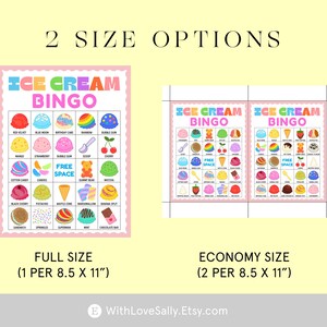 Ice Cream Bingo Cards Ice Cream Games Summer Games Ice Cream Birthday ...