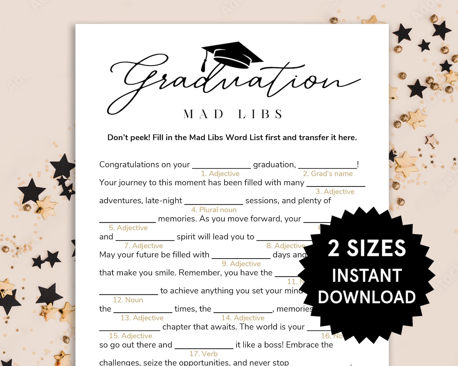 Graduation Libs Graduation Party Games Graduation Mad Libs Class of ...