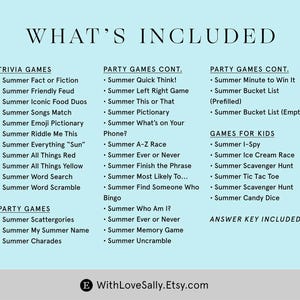 Summer Game Bundle Summer Games for Kids Summer Activities Family ...