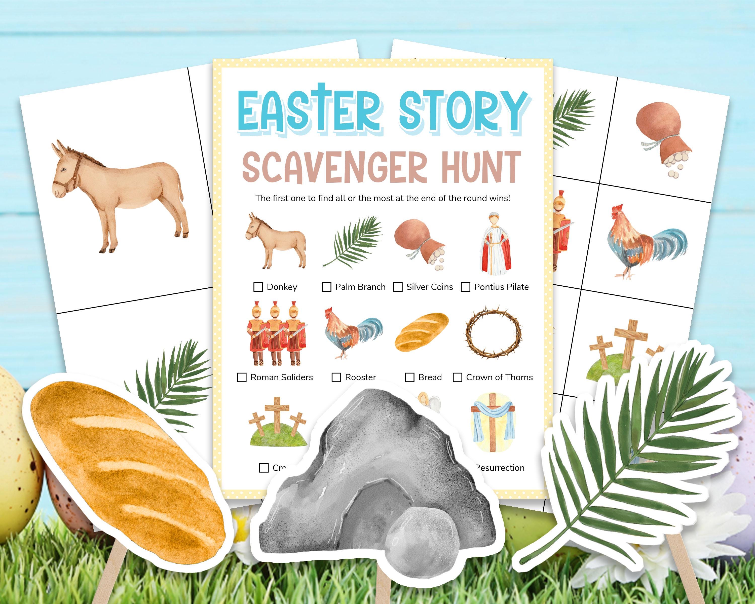 Bible Easter Scavenger Hunt Game Church Easter Activities for Kids ...