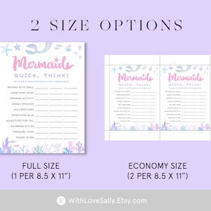 Mermaid Party Game Bundle Girls Birthday Games Mermaid Themed Party ...