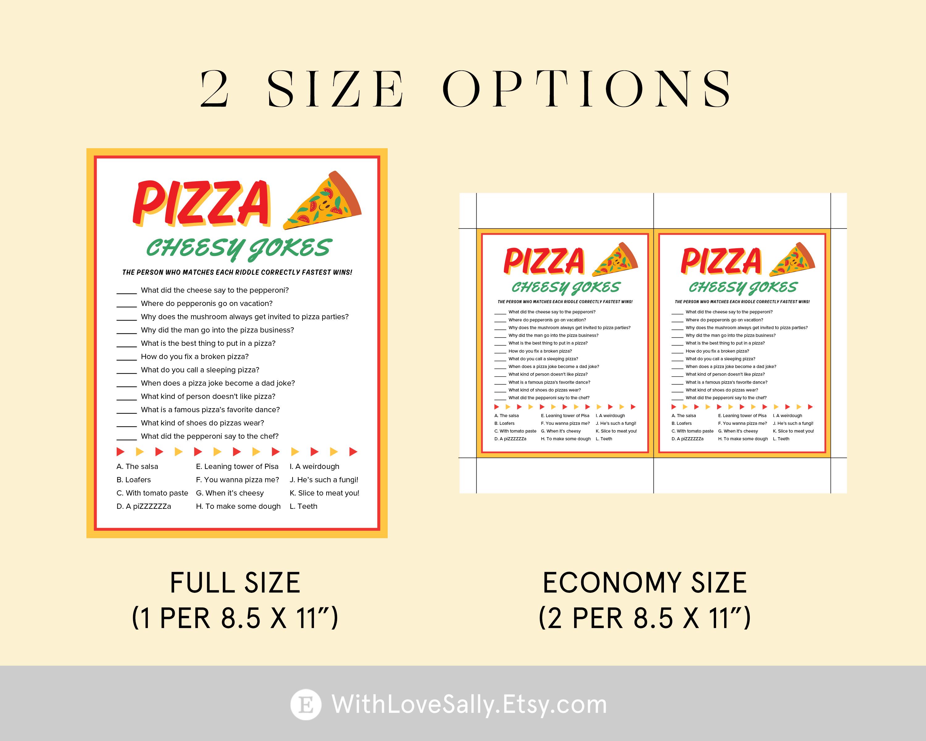 Pizza Riddle Me This Game Printable Pizza Party Games for Kids Adults ...