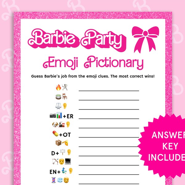 Barbie Birthday Party Games - Etsy
