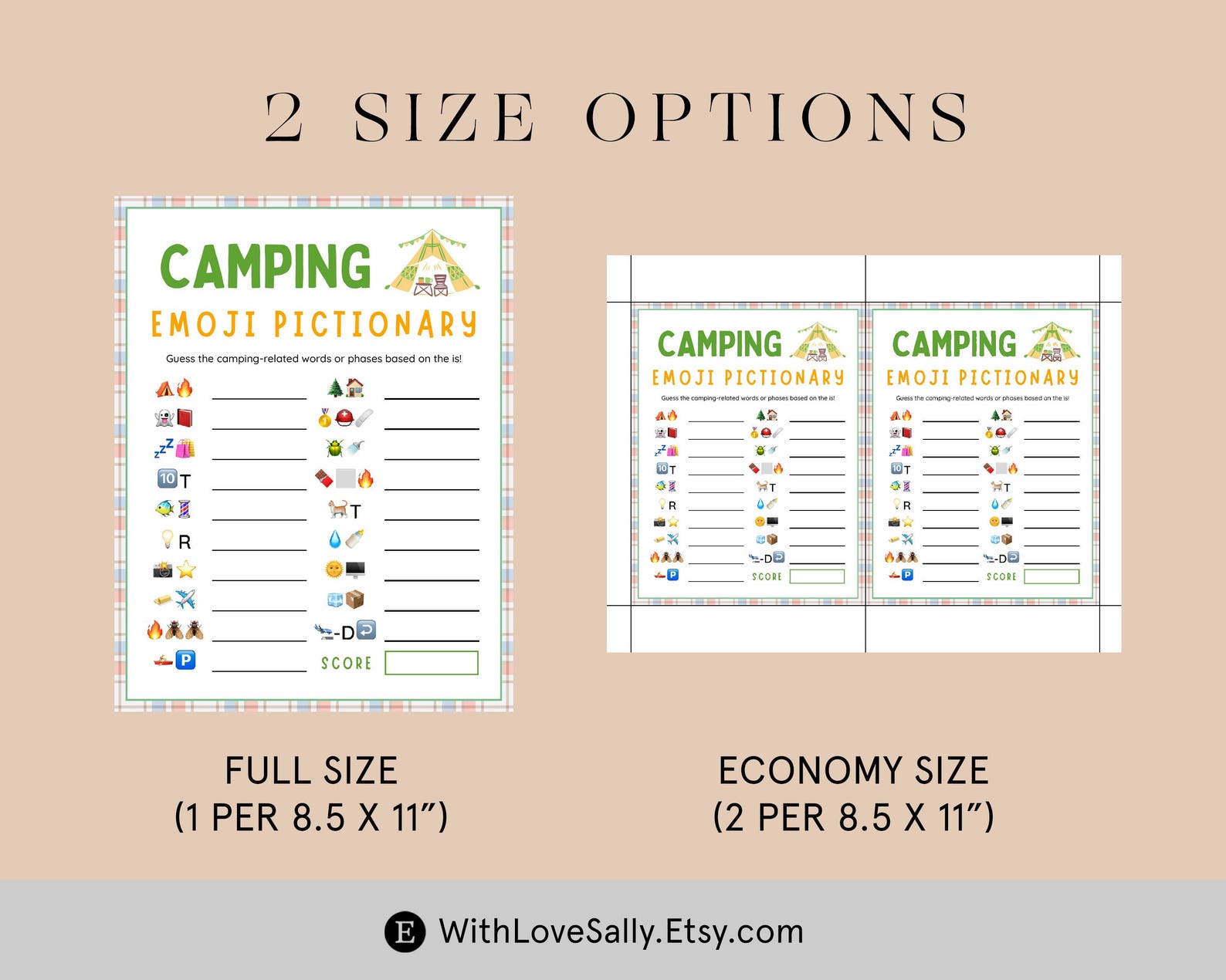 Camping Emoji Pictionary Camping Games Dad Camping Activities for Kids ...