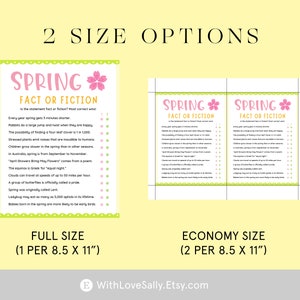 Spring Fact or Fiction Game Printable Spring Activities for Kids ...