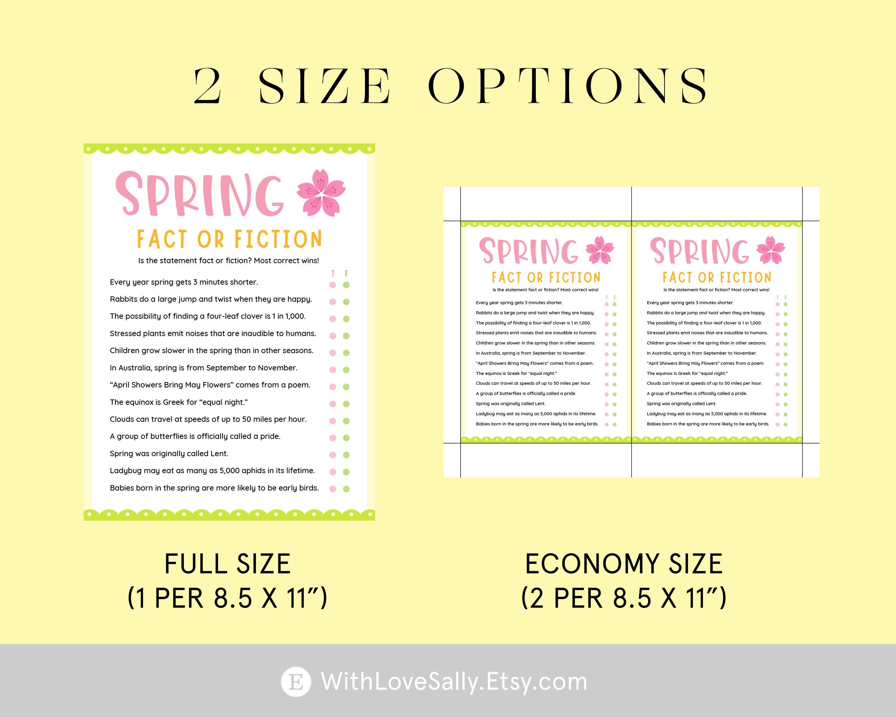 Spring Fact or Fiction Game Printable Spring Activities for Kids ...