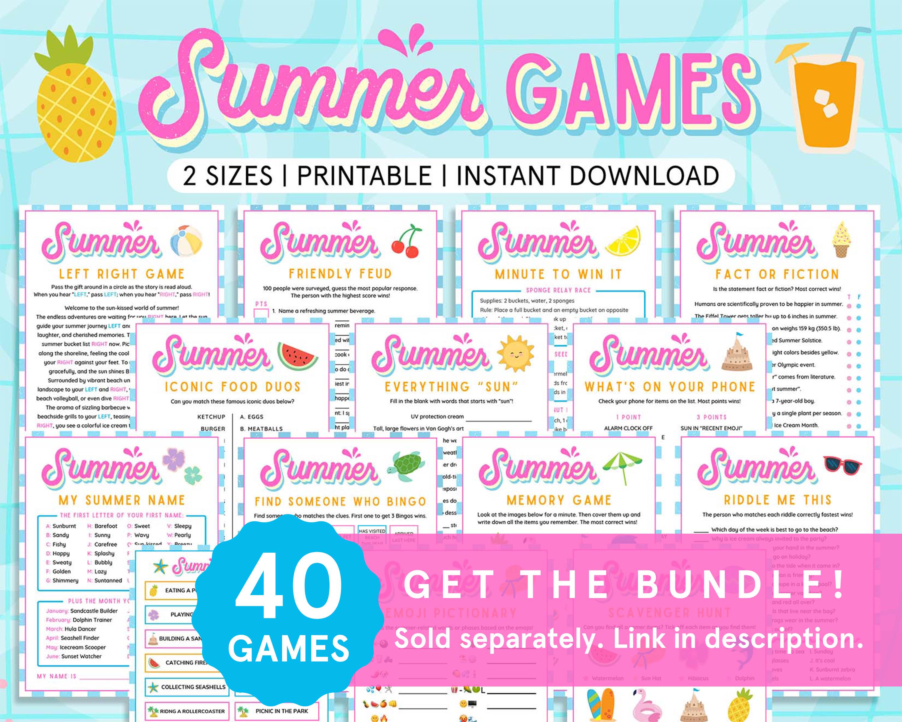 What's Your Summer Name Summer Games for Kids, Family Summer Games ...