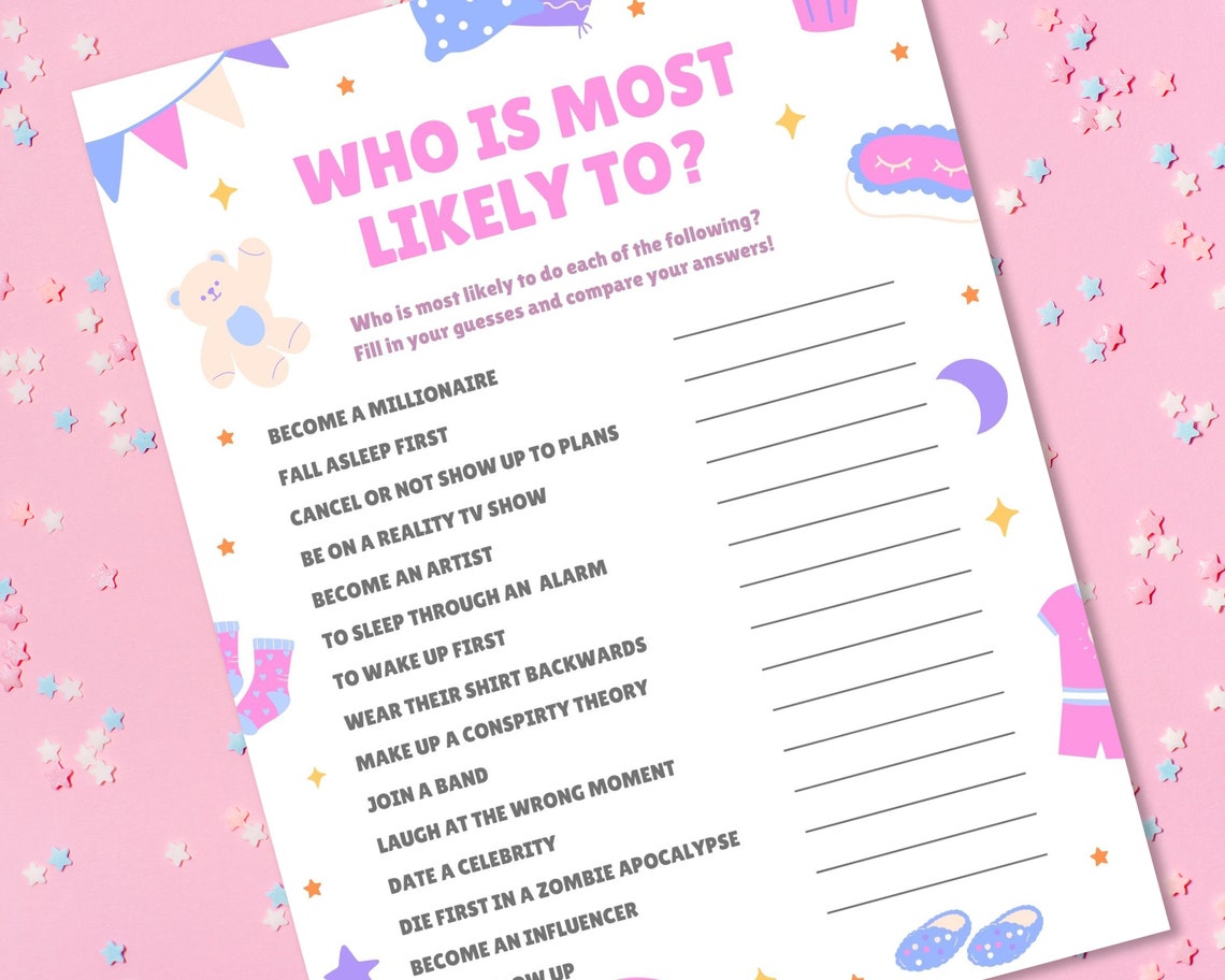 Who is Most Likely to Game | Teen Girl Birthday Game | Slumber Party ...