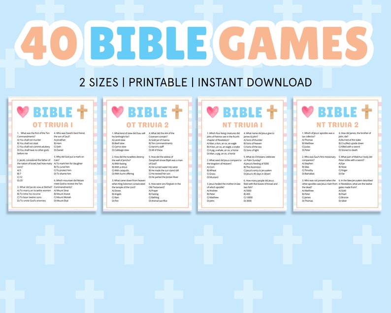Bible Game Bundle Church Bible Games for Kids, Teens, Adults Christian ...