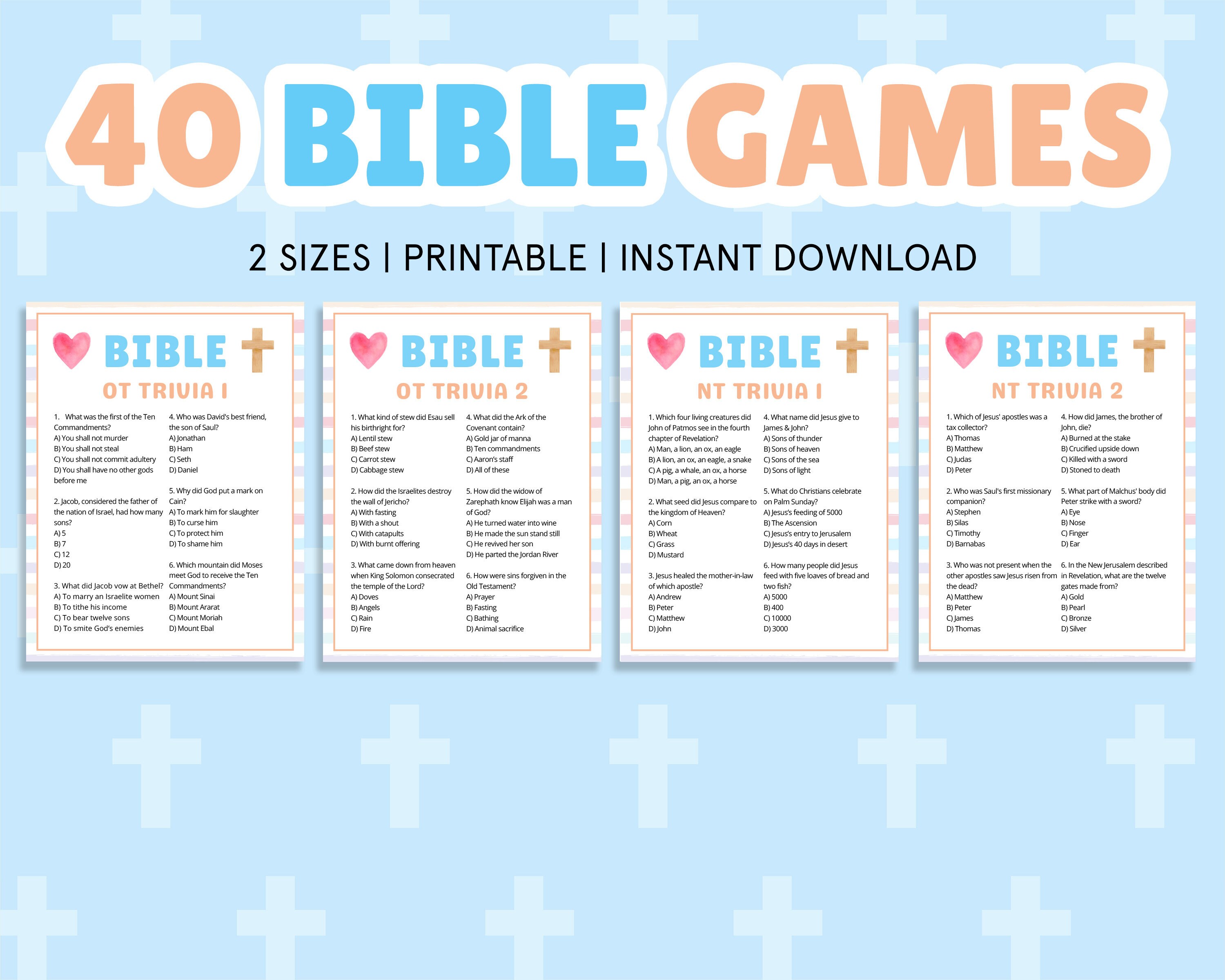 Bible Game Bundle Church Bible Games for Kids, Teens, Adults Christian ...