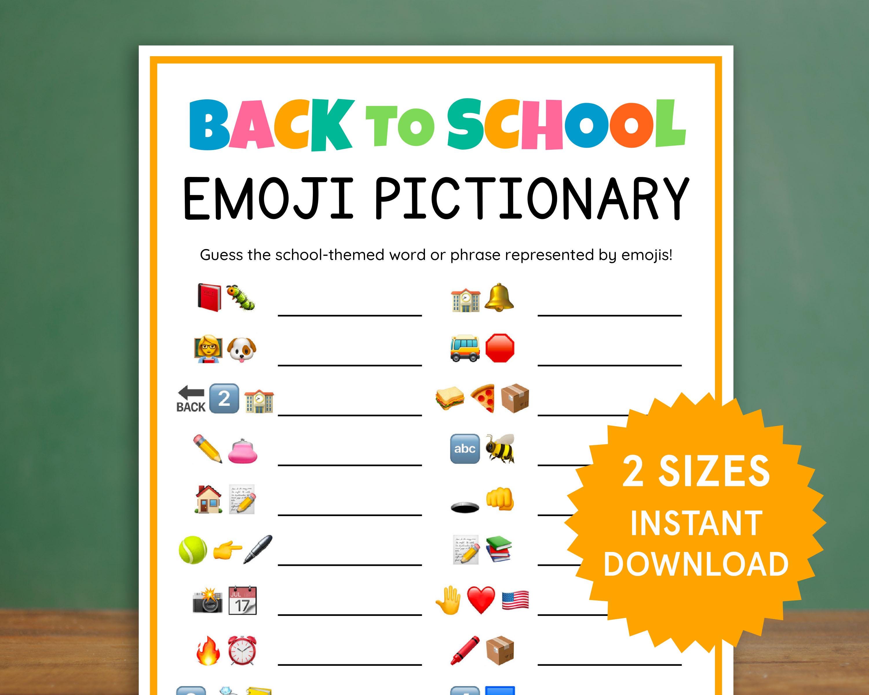 Back to School Emoji Pictionary Classroom Games Elementary Games Middle ...