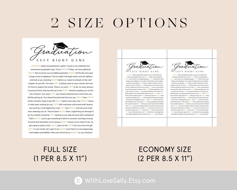 Graduation Left Right Game Graduation Party Games Class of 2024 High ...