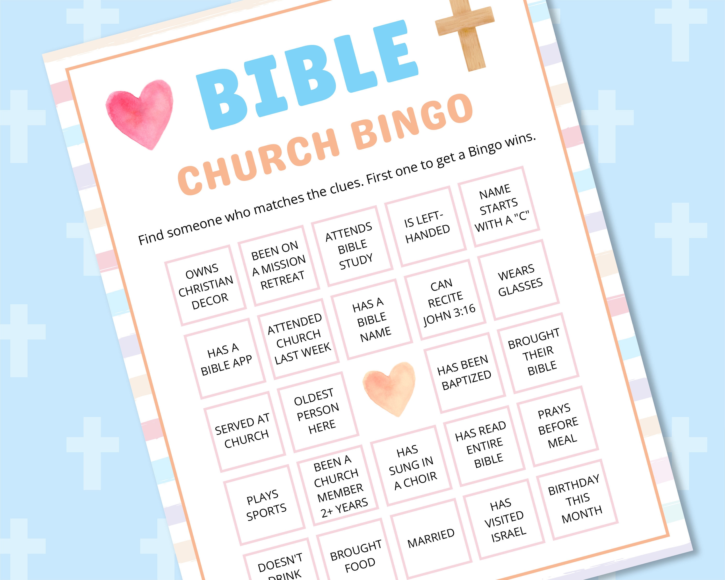 Bible Church Bingo Bible Games Sunday School Game Bible Study Games for ...