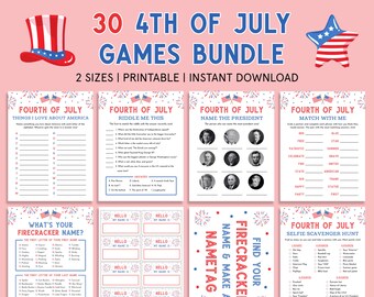 4th of July Games Fourth of July 4th of July Game Bundle - Etsy