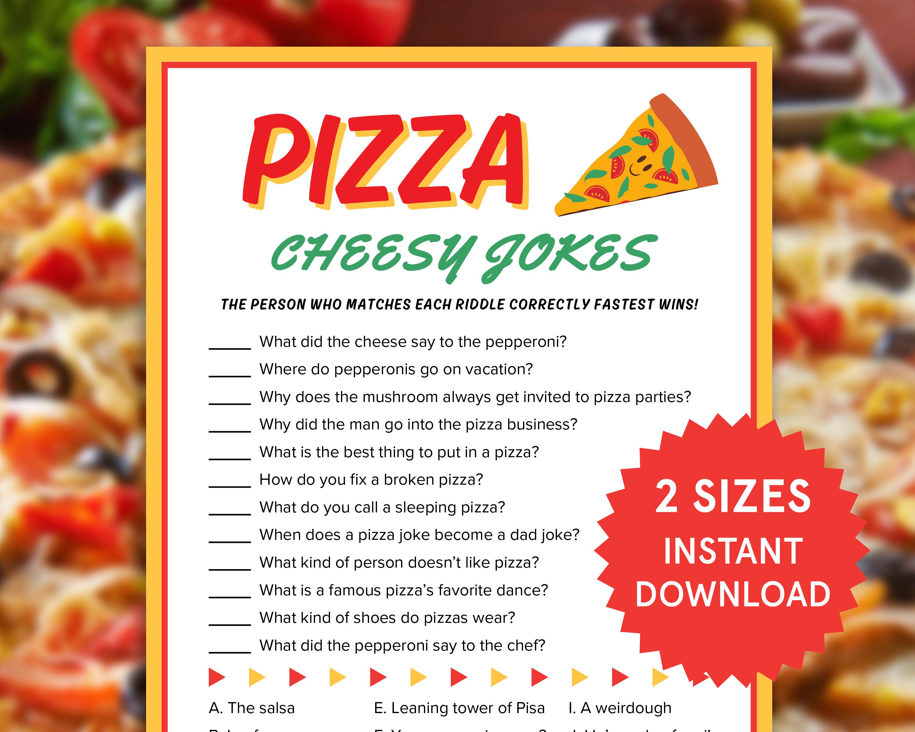 Pizza Riddle Me This Game Printable Pizza Party Games for Kids Adults ...