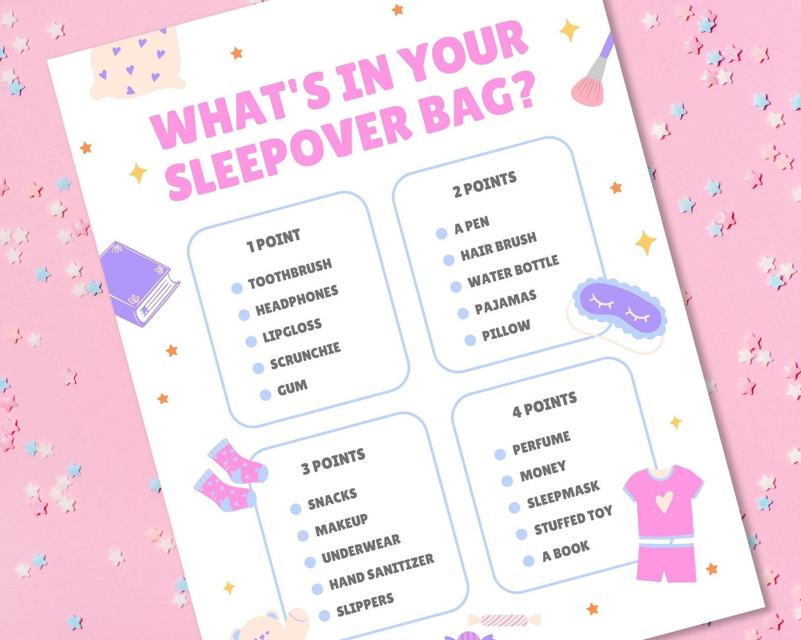 What's in Your Sleepover Bag | Fun Slumber Party Games | Pajama Party ...