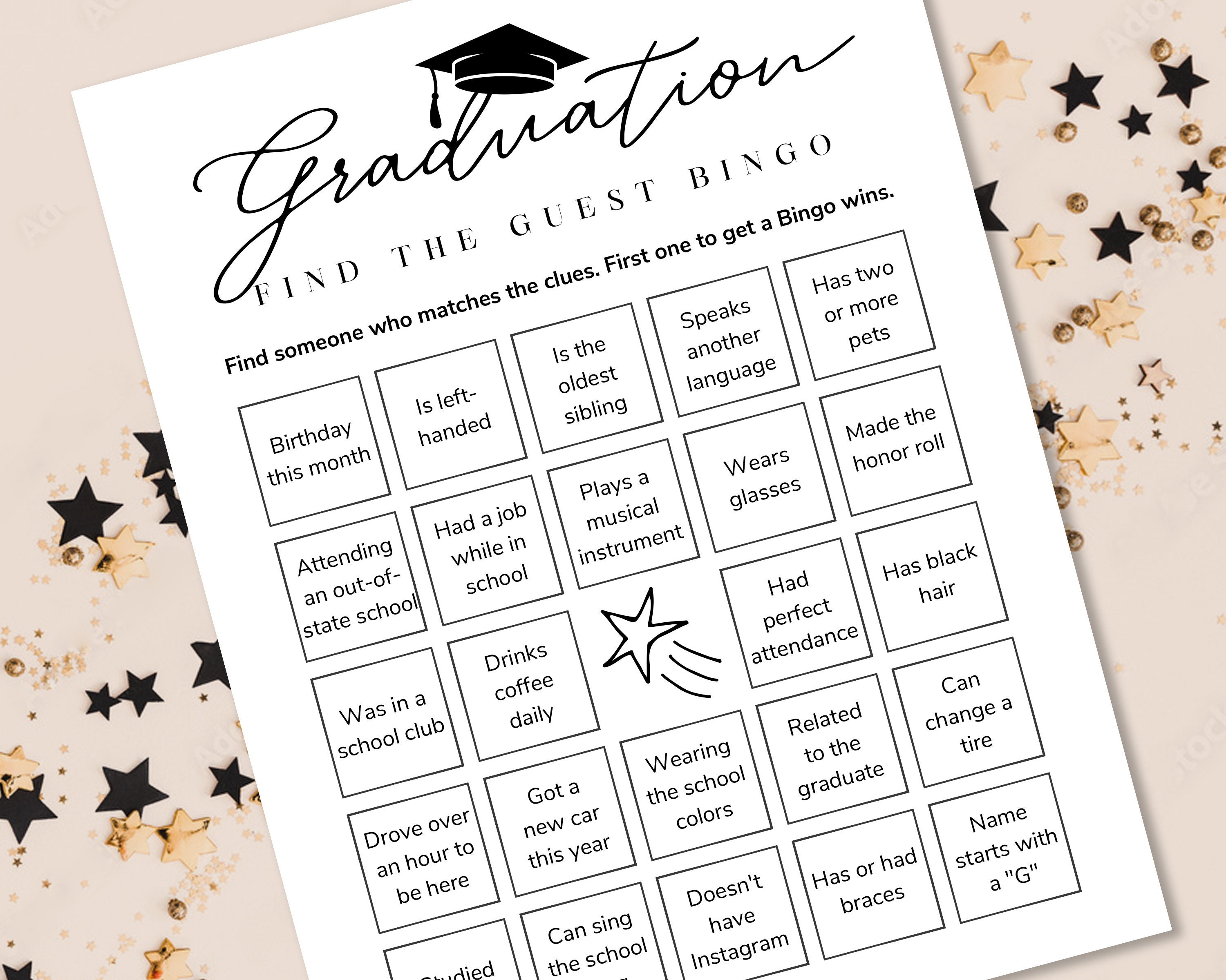 Graduation Bingo Graduation Game High School Graduation College ...