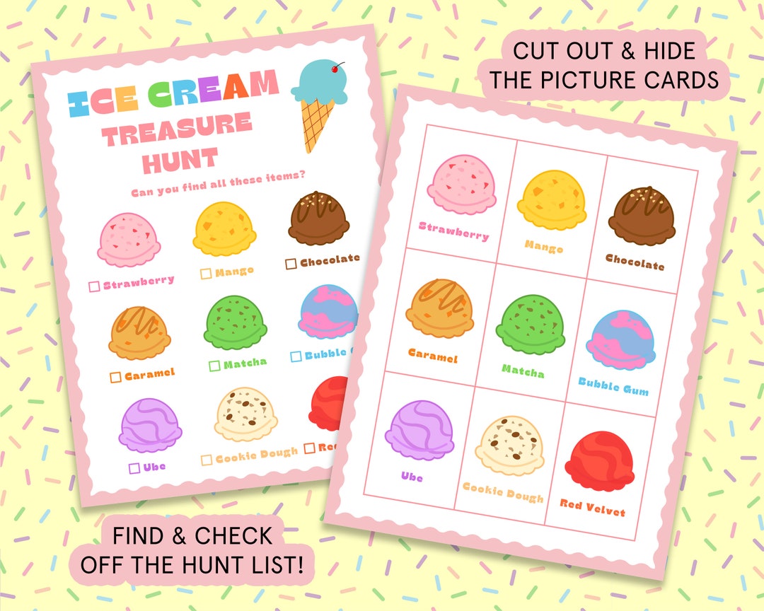 Ice Cream Treasure Hunt Ice Cream Party Games Birthday Party Kids ...