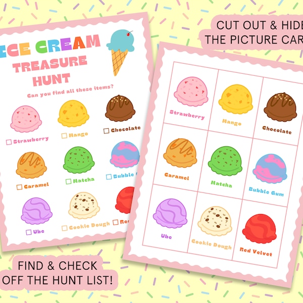 Ice Cream Scavenger Hunt - Etsy