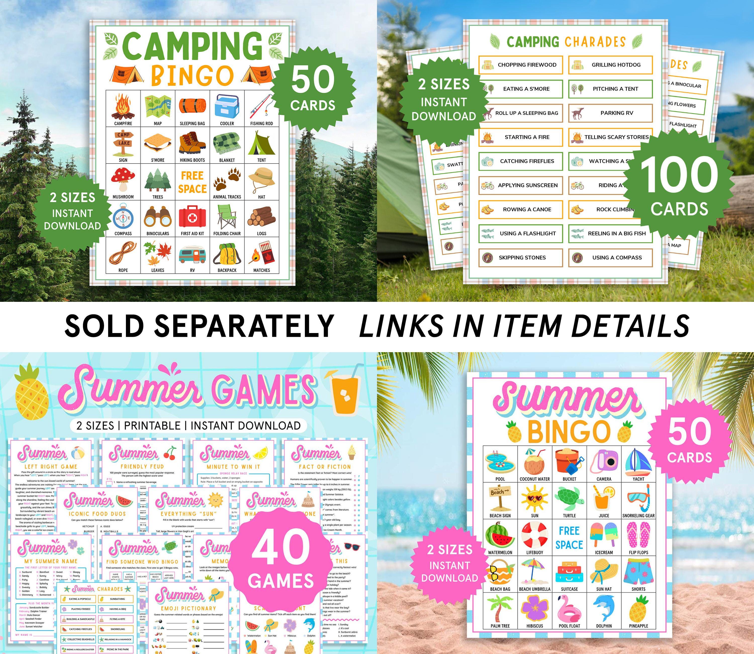 Camping Emoji Pictionary Camping Games Dad Camping Activities for Kids ...