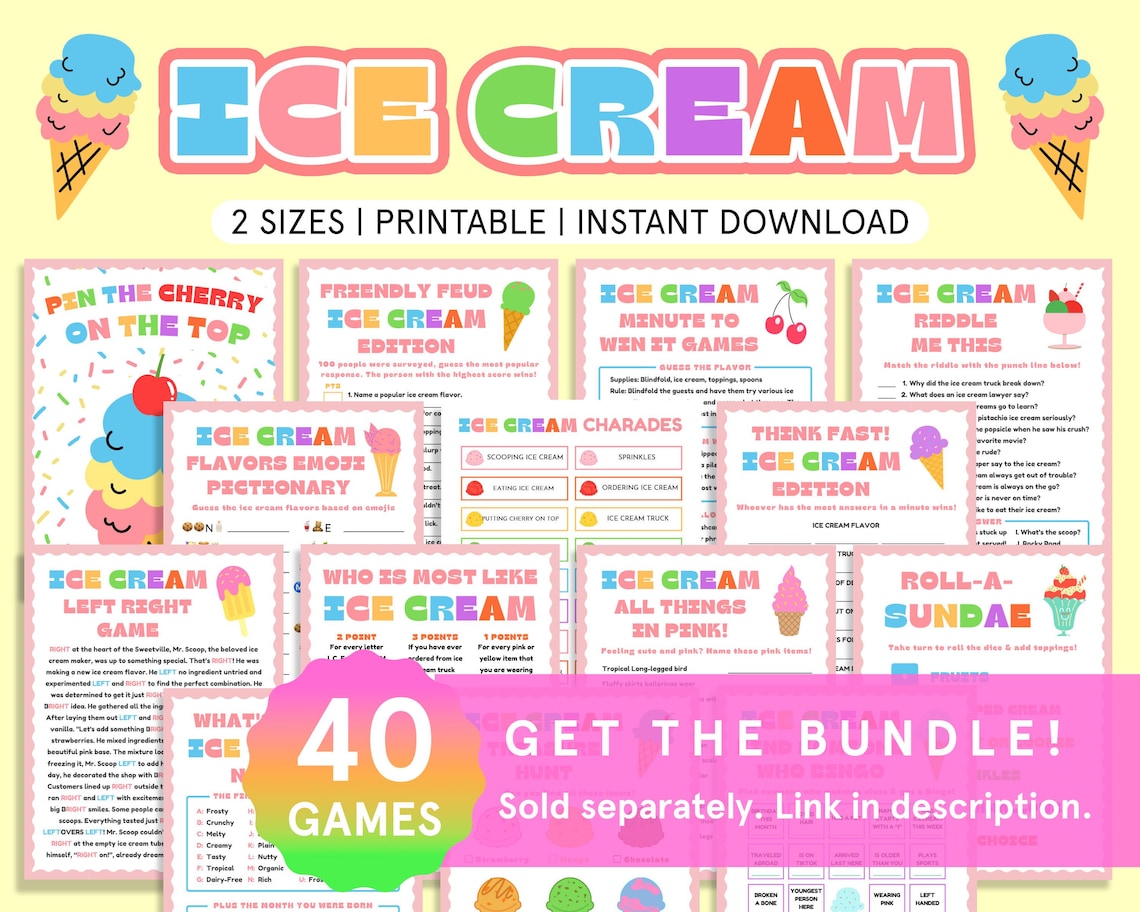 Ice Cream Fact or Fiction Ice Cream Party Games Kids Birthday Games Fun ...