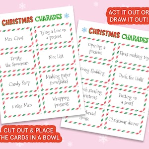 Christmas Charades Printable Christmas Pictionary Cards Christmas ...