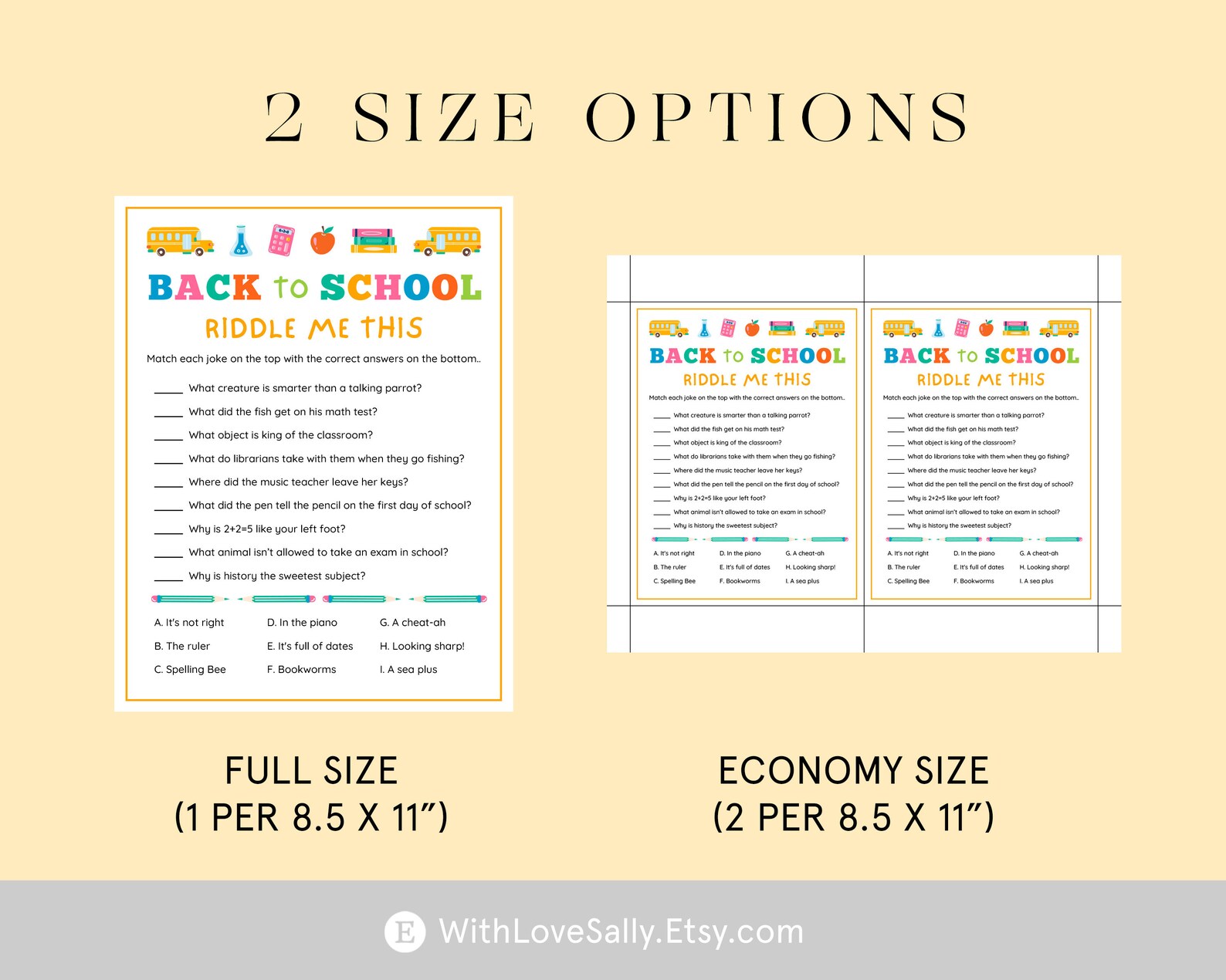 Back to School Riddle Me This Classroom Games Elementary & - Etsy