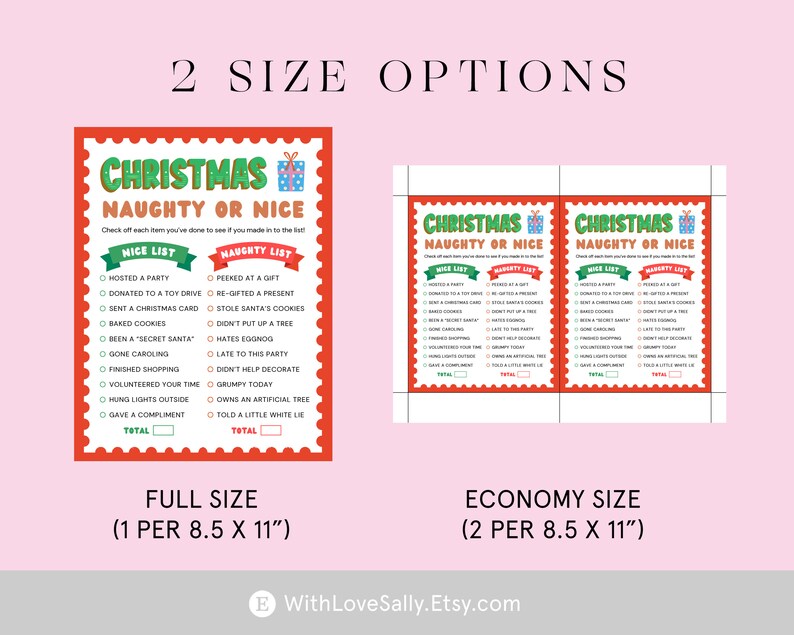 Christmas Naughty or Nice List | Fun Christmas Printable Game ...