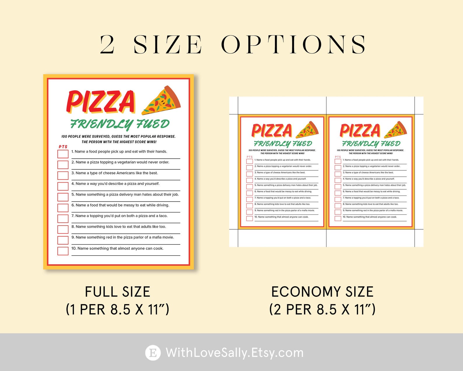 Pizza Party Game Bundle Pizza Games Birthday Party Games for Kids ...