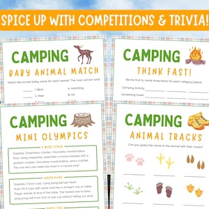 Camping Game Bundle Camping Activities for Kids Camp Party Dad Camping ...