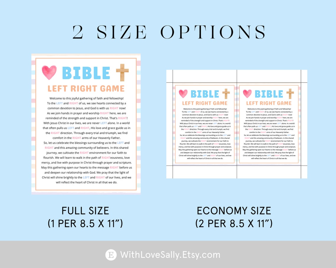 Church Left Right Game Sunday School Bible Study Games Bible Game ...