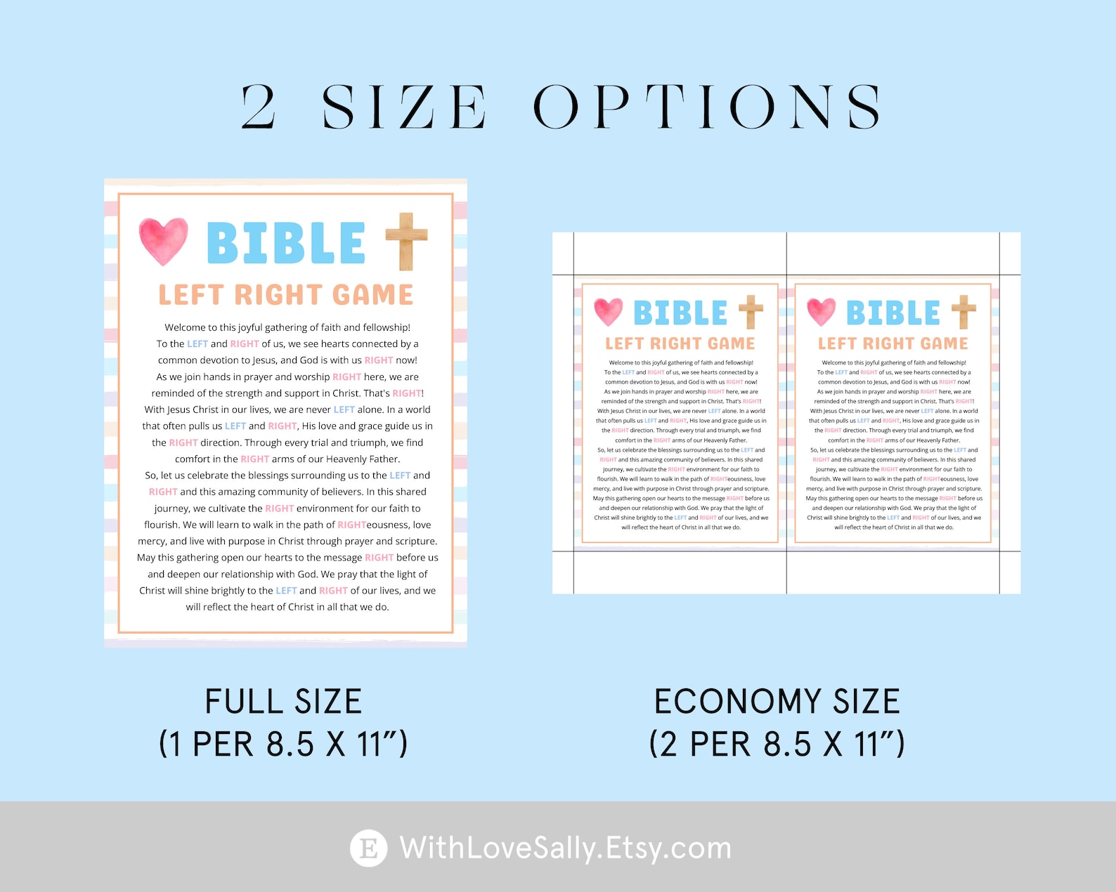 Church Left Right Game Sunday School Bible Study Games Bible Game ...