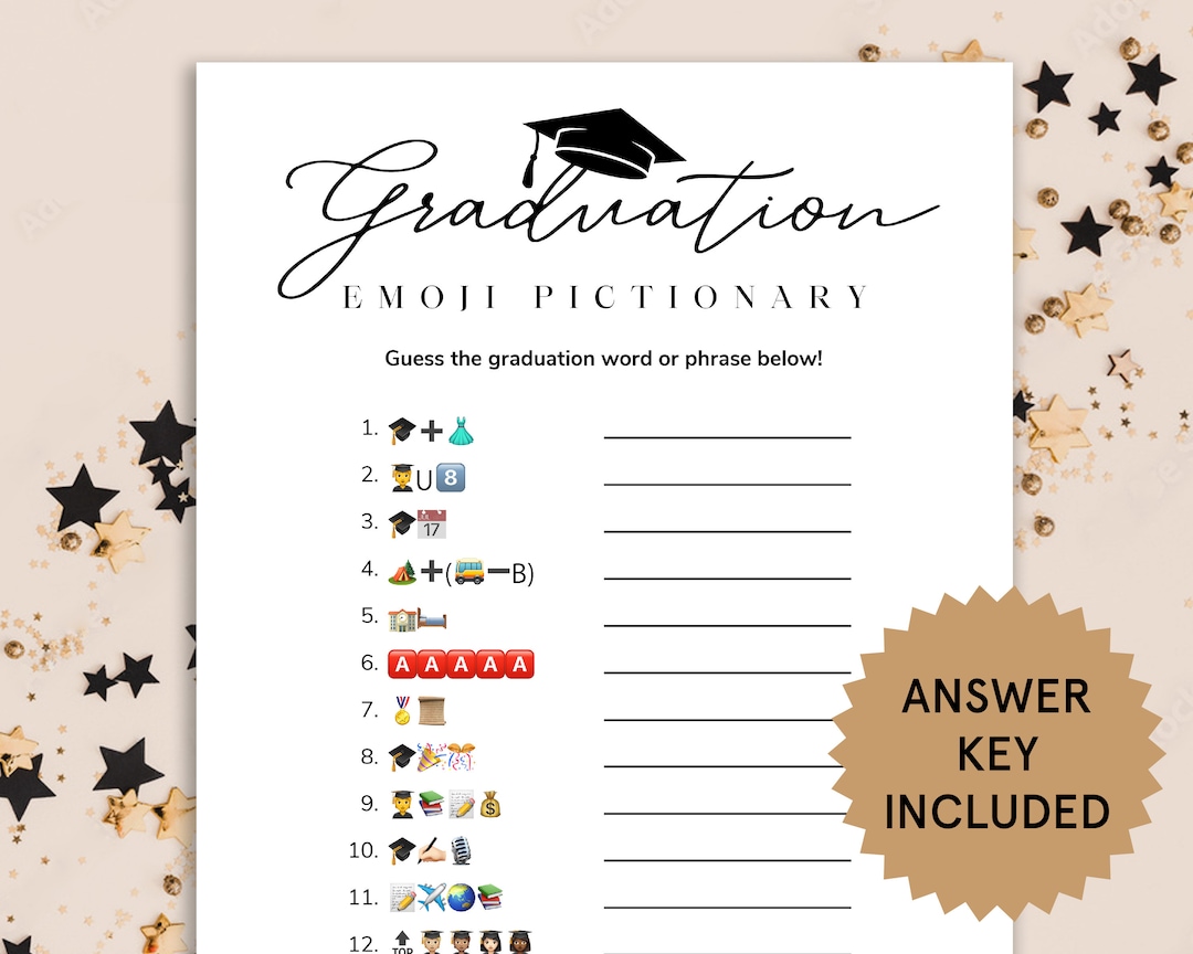 Graduation Emoji Pictionary Graduation Party Games Printable Emoji ...