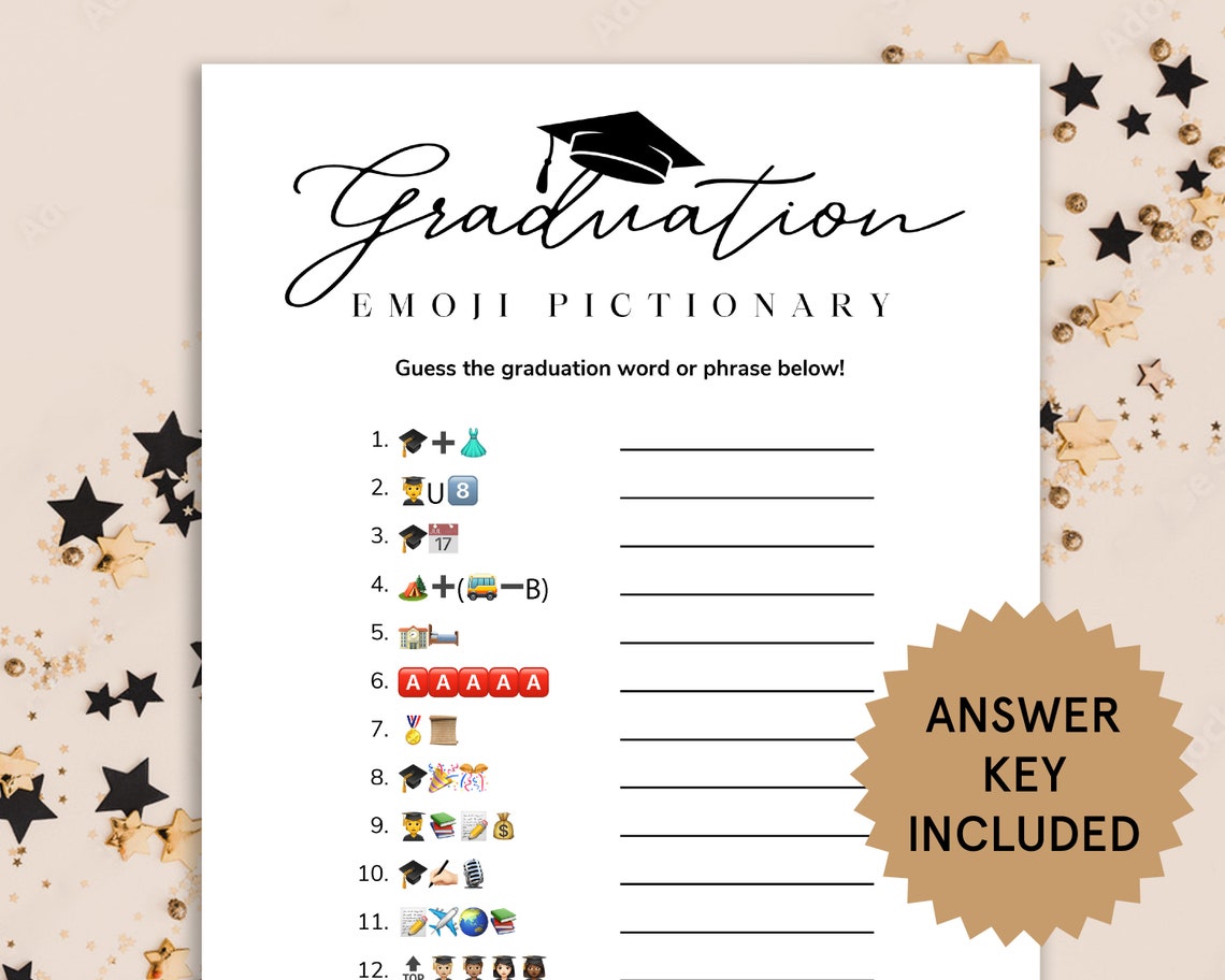 Graduation Emoji Pictionary Graduation Party Games Printable - Etsy UK
